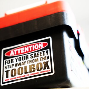 Tool Box Warning Sticker Step Away From My Toolbox Funny Custom Printed ...