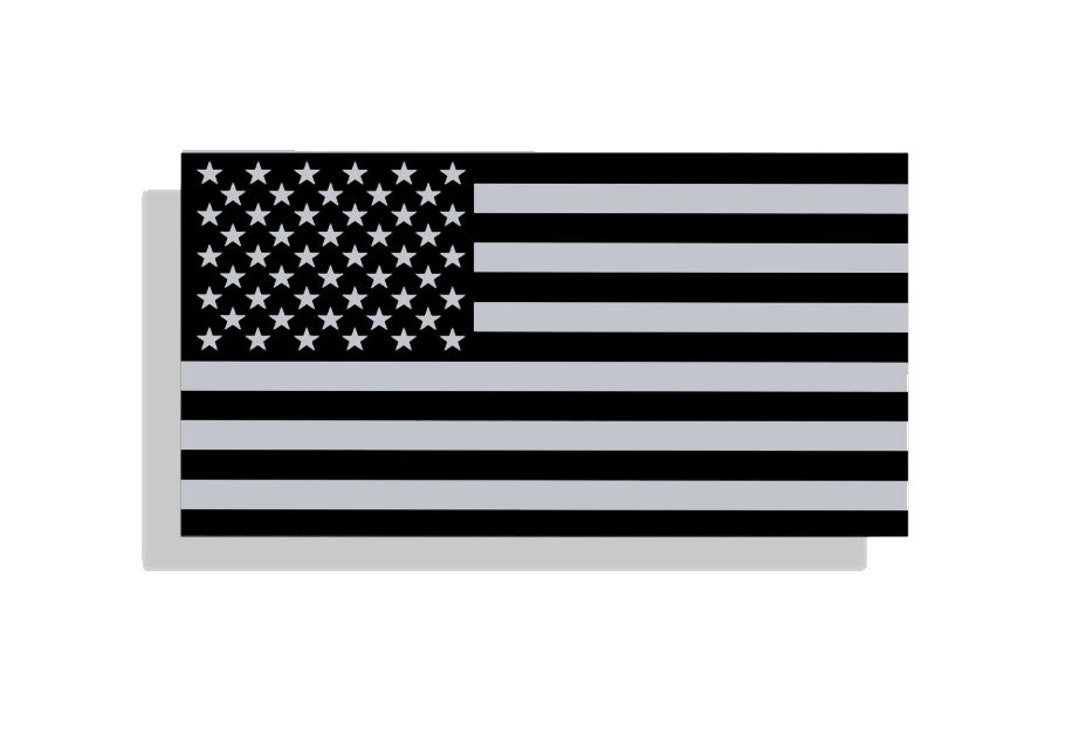 2x4 Black and Gray USA Flag Sticker American Patriotic Tablet Laptop ...