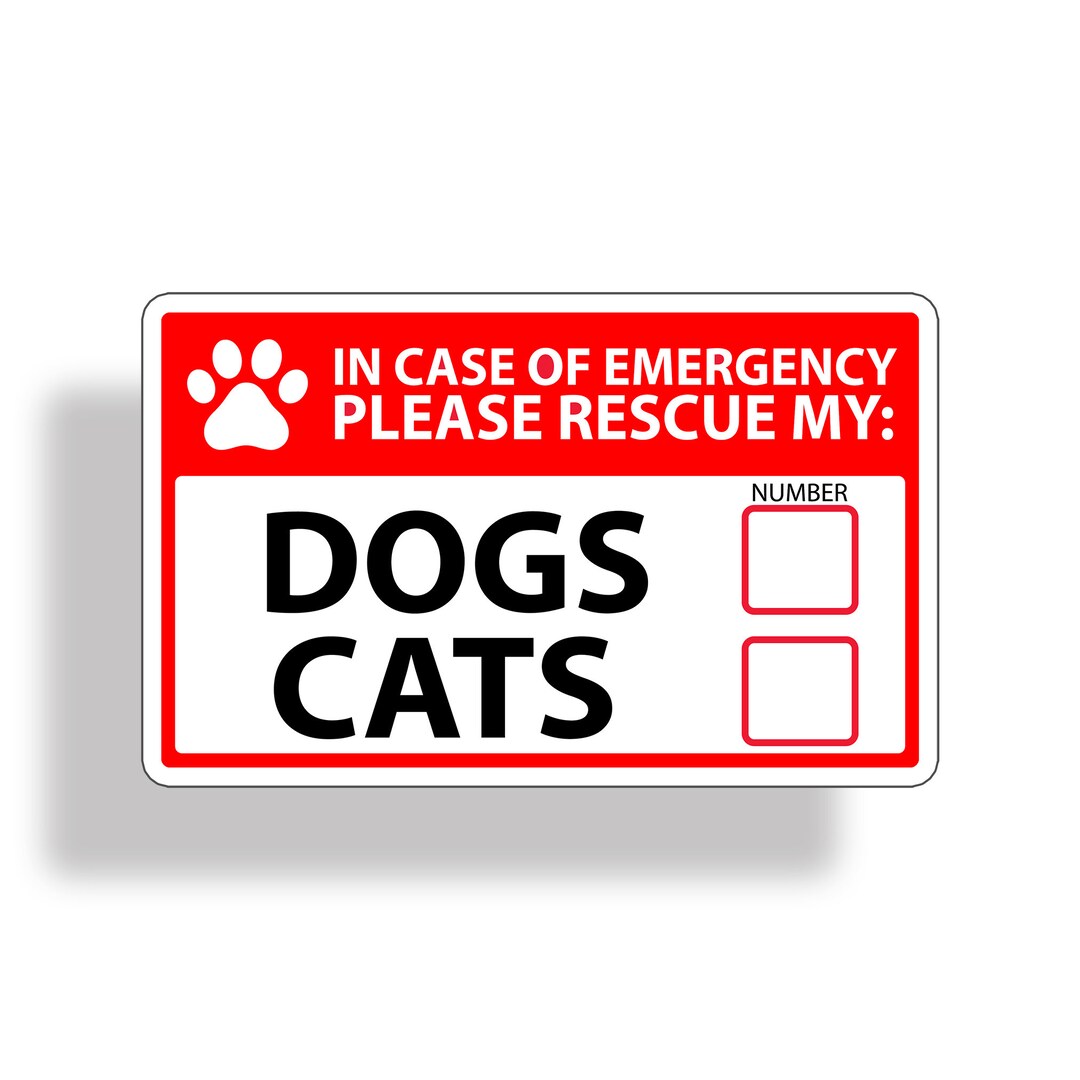 Cat Dog Emergency Rescue Sticker 911 Police Fire and 1st First Aid ...