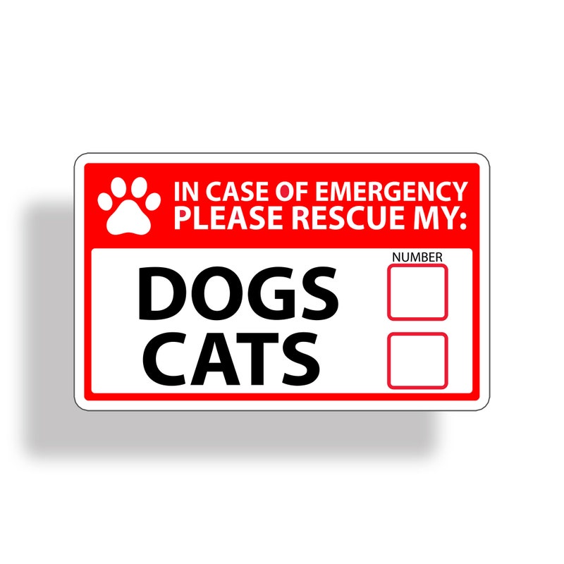Cat Dog Decal Emergency - Etsy