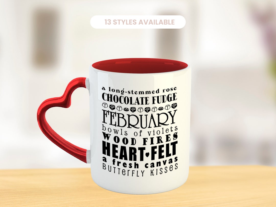 Valentine's Ceramic Mug: Long Stemmed Rose, Chocolate Fudge - Etsy