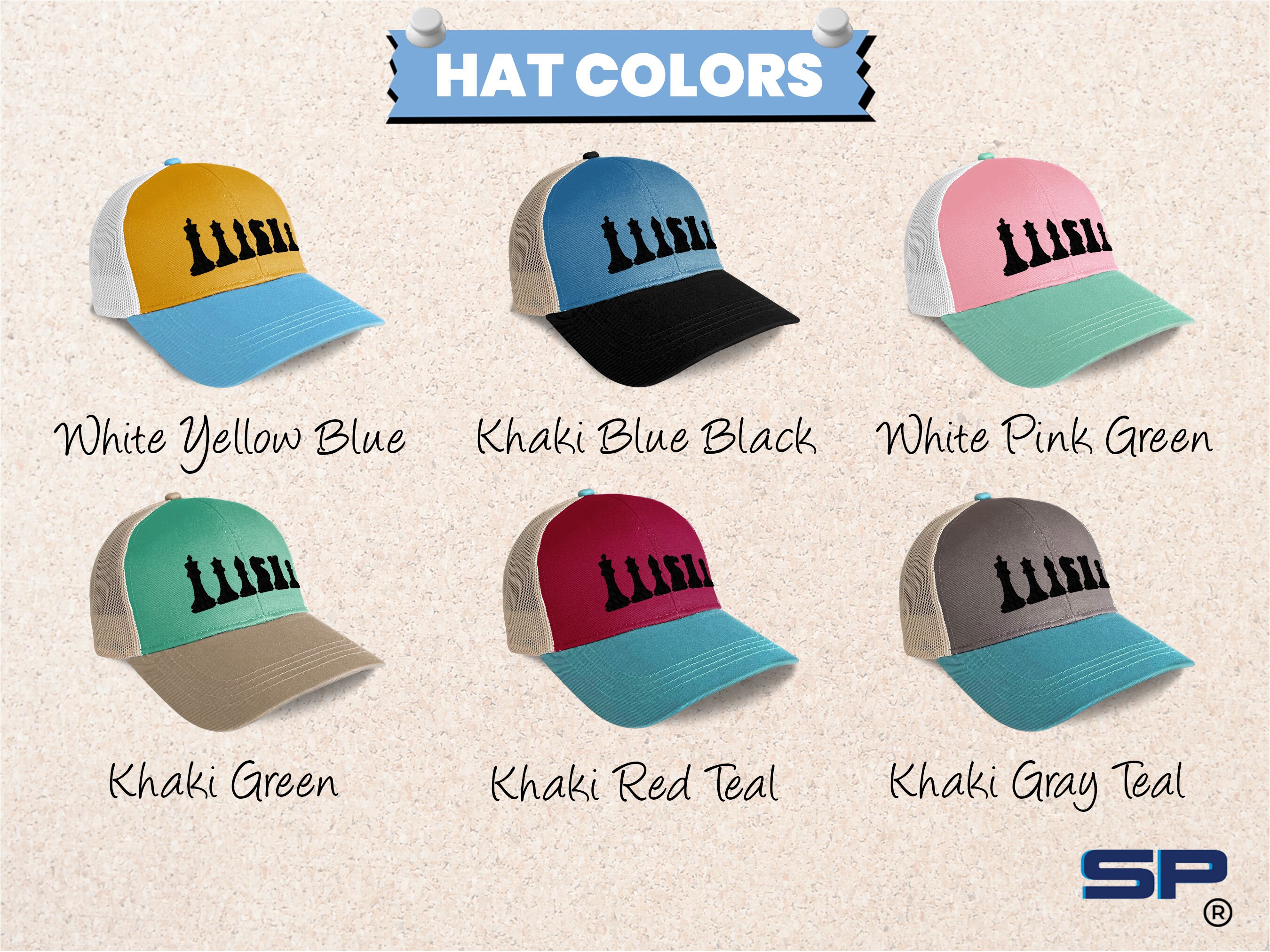 Baseball Cap Trucker Hat Chess Set Black Embroidery Christmas - Etsy