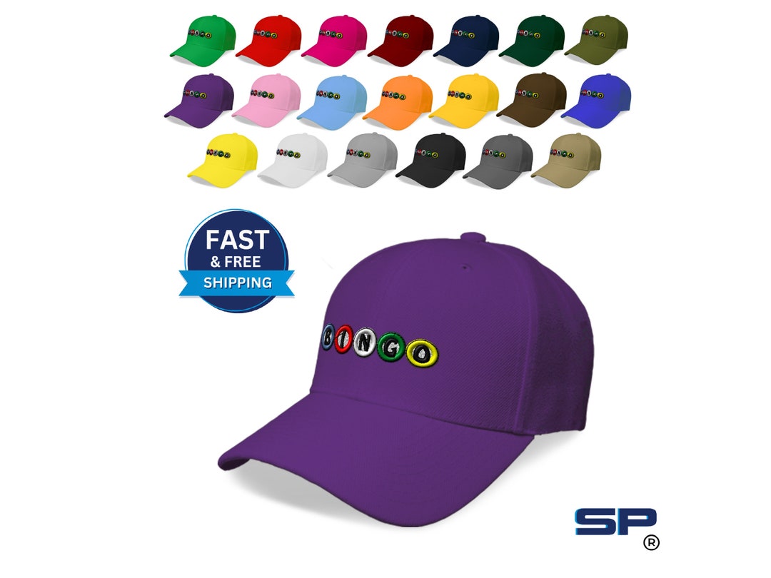 Baseball Cap Bingo Balls Embroidery Custom Soft Cap Embroidery - Etsy
