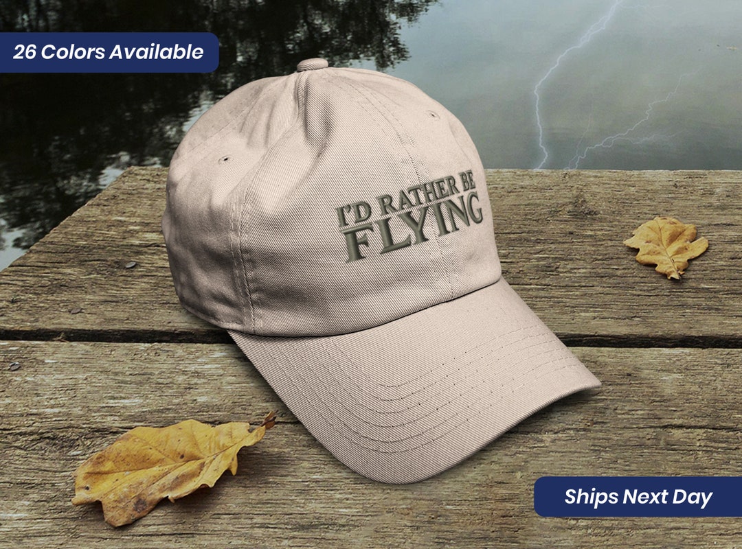 Soft Baseball Cap Embroidered Dad Hat I'D Rather Be Flying Ladies ...