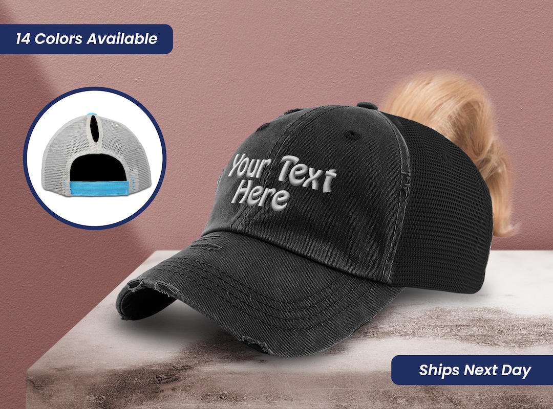 Custom Ponytail Cap Women's Baseball Cap Gift for Her Sun Hat With ...
