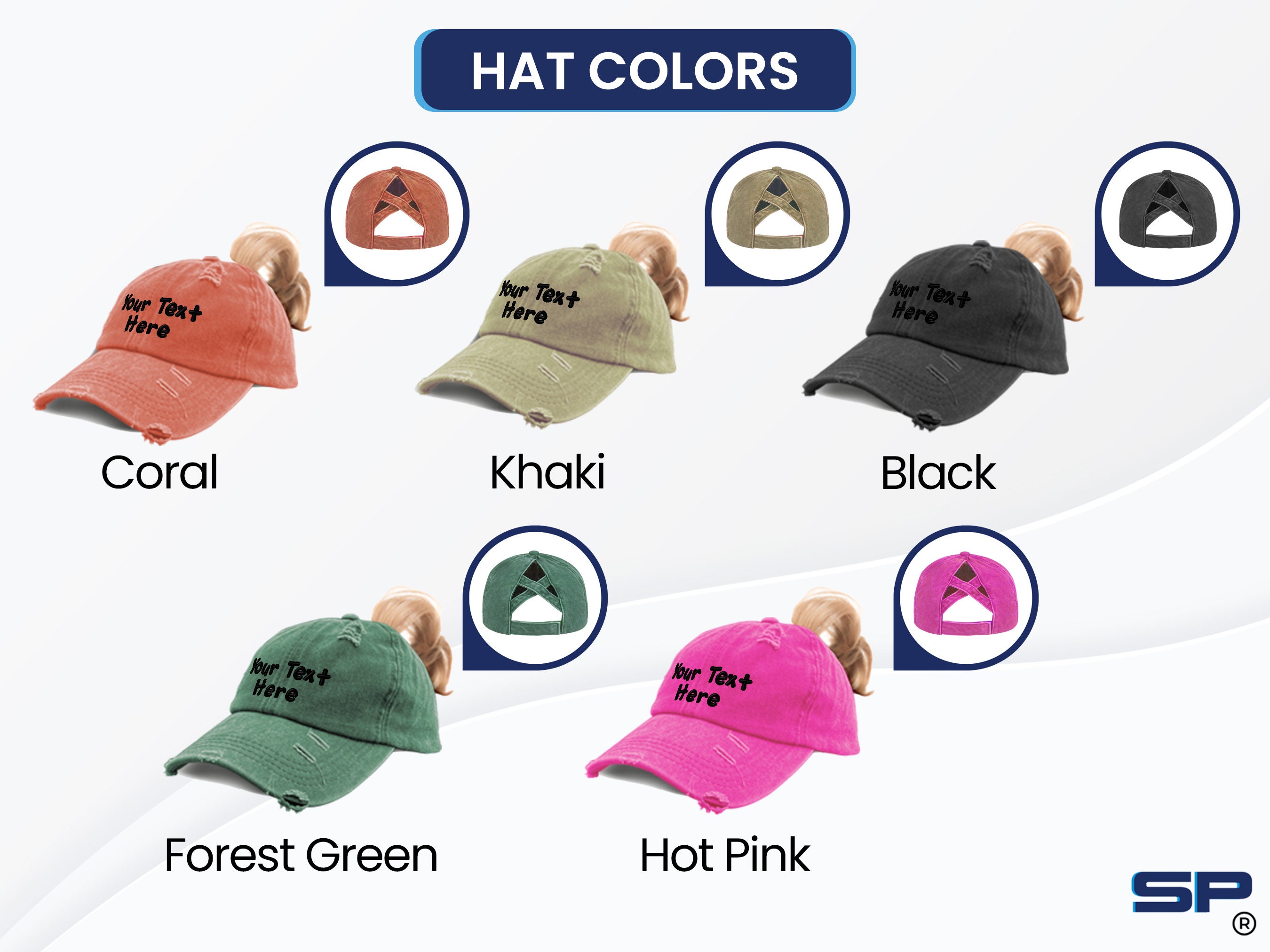 High Ponytail Hat Ponytail Ball Cap Embroidered Hat Ponytailcap Girls ...