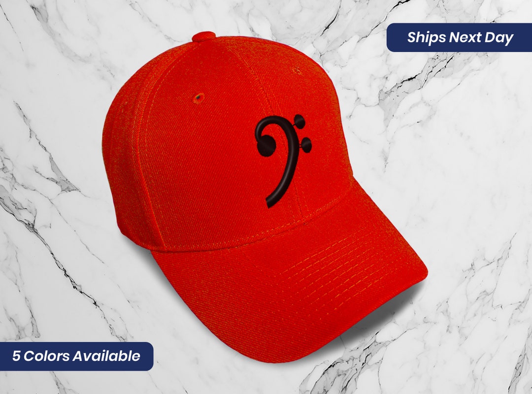 Baseball Caps for Men and Women Embroidered Ball Caps Black Bass Clef ...