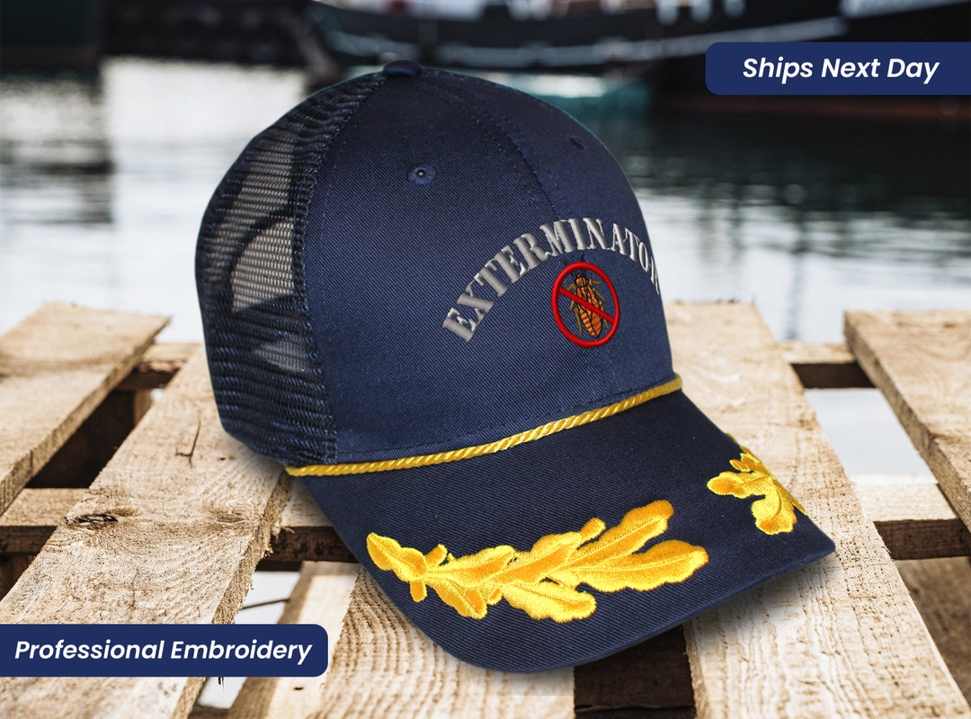 Yacht Captain Hat Trucker Hat Racing Hat Pest Control Exterminator ...