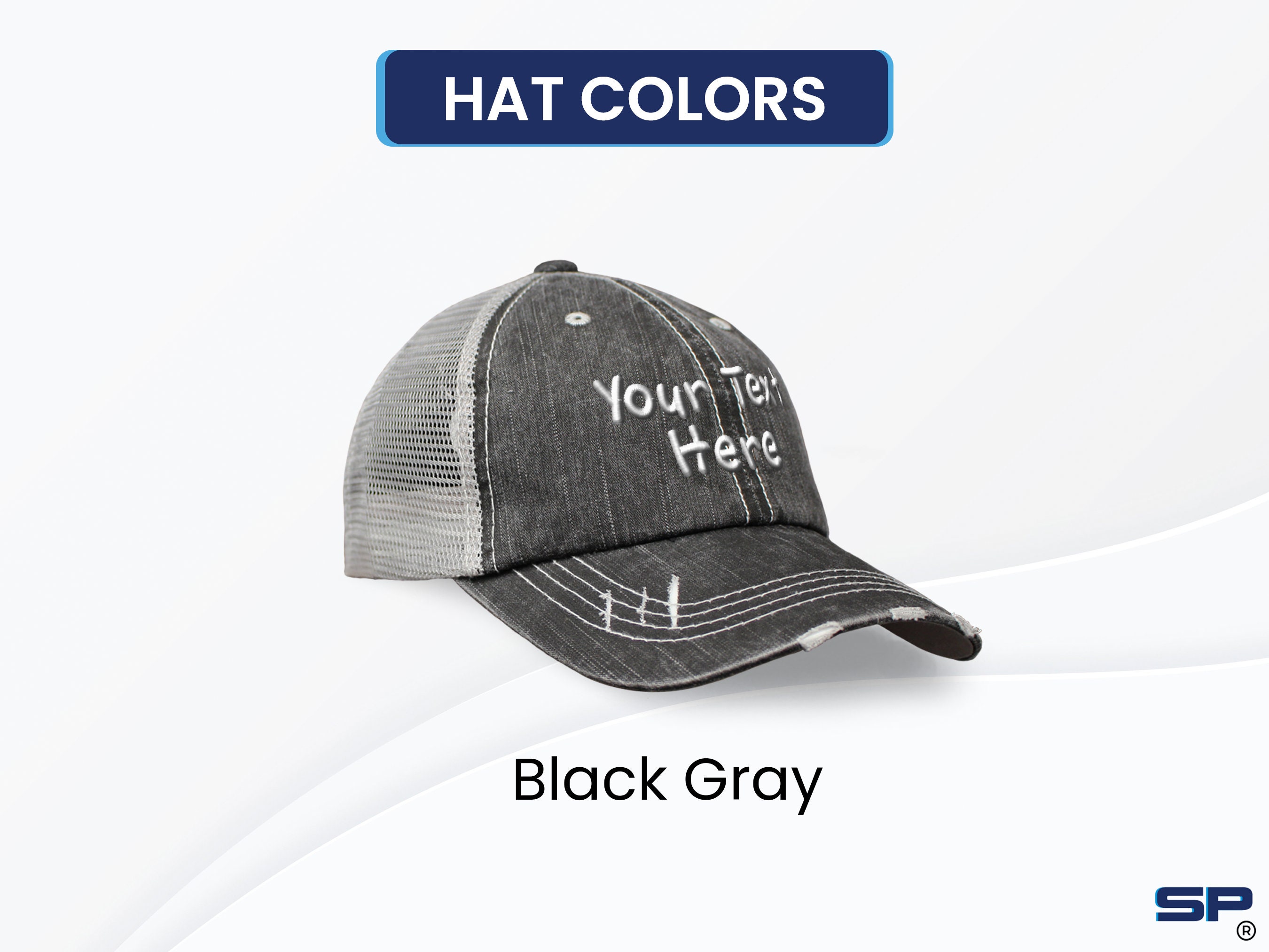 Soft Mesh Trucker Hat Customizable Embroidery Custom Text Hat Cotton ...