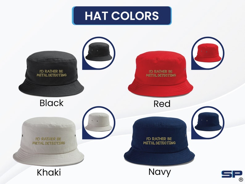 Bucket Hat Bucket Hats for Men Fisher Hat I'D Rather Be Metal Detecting ...