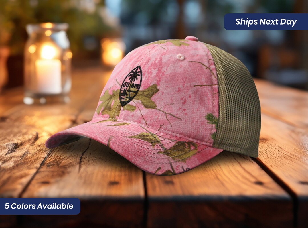 Camo Hat Soft Baseball Cap Camouflage Hat Seal of Guam Embroidery Camo ...