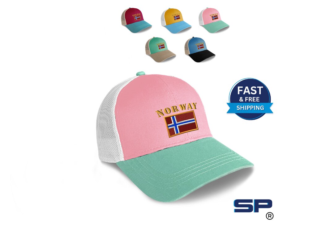 Baseball Cap Trucker Hat Norway Flag Embroidery Flags World - Etsy