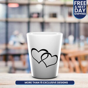 Ceramic Shot Glass Hearts Holidays and Occasions Valentines Day Unique ...