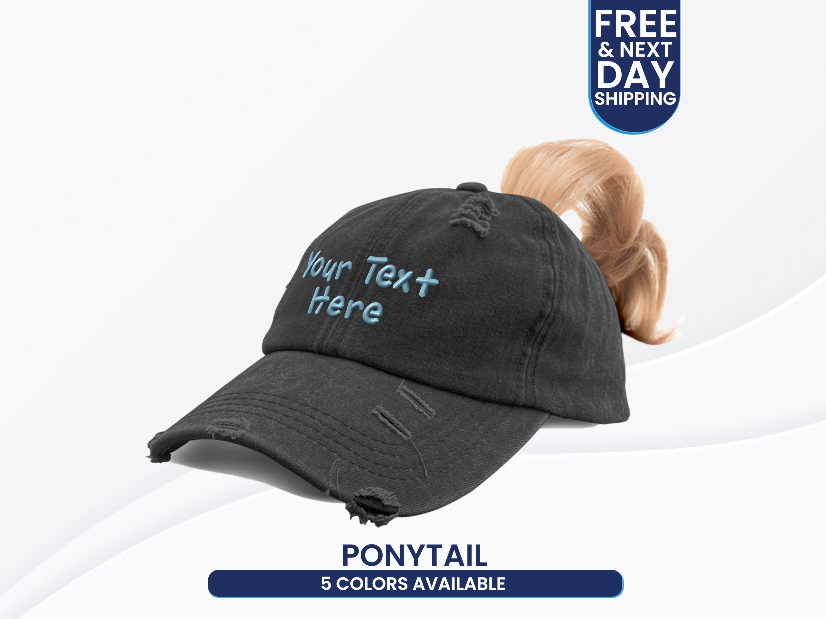 High Ponytail Hat Ponytail Ball Cap Embroidered Hat Ponytailcap Girls ...