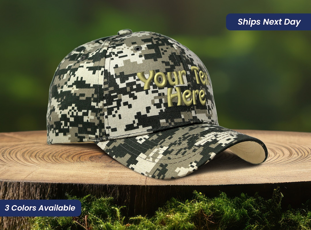 Custom Camo Hat Baseball Cap Camouflage Hat Gift for Him Camo Cap ...