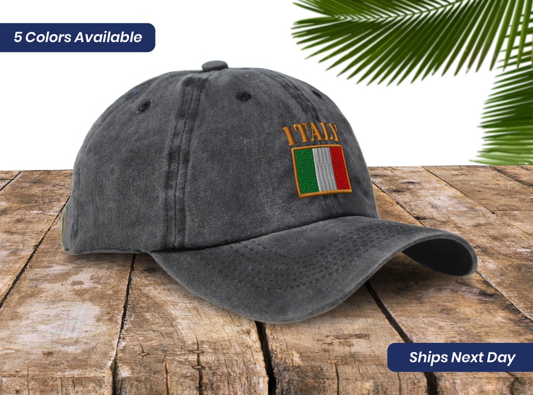 Soft Baseball Cap Dad Dad Hat Italy Flag Embroidery Vintage Hats Washed ...