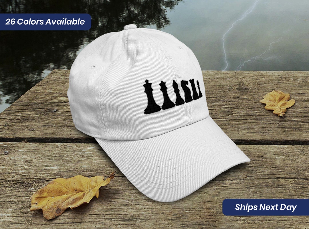 Soft Baseball Cap Embroidered Dad Hat Chess Set Black Embroidery Ladies ...