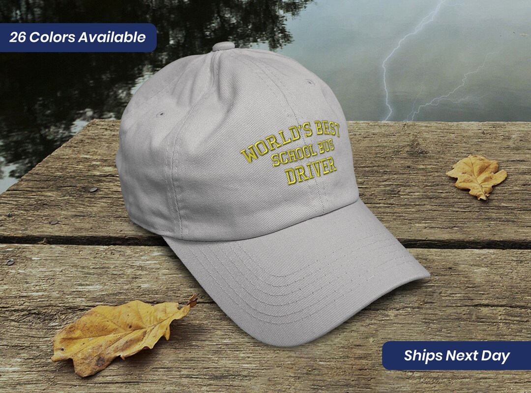 Soft Baseball Cap Embroidered Dad Hat Worlds Best School Bus Driver ...