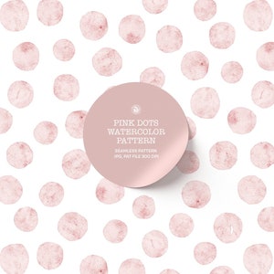 Pink Dots Watercolor Seamless Hand Painted Pattern, Abstract Pattern ...