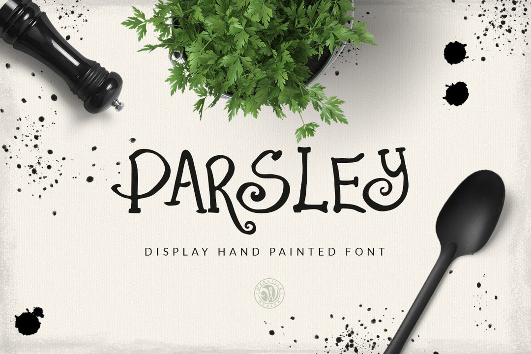 Parsley Font - Hand Drawn Clipart Font All Caps OTF - Etsy