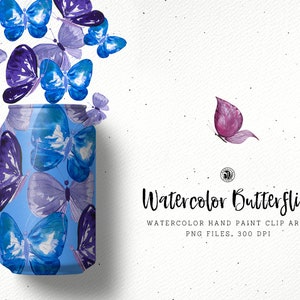 Watercolor Butterfly Clipart: Hand-painted Floral Illustrations ...