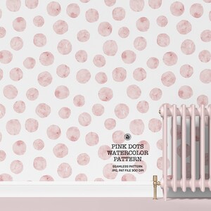 Pink Dots Watercolor Seamless Hand Painted Pattern, Abstract Pattern ...