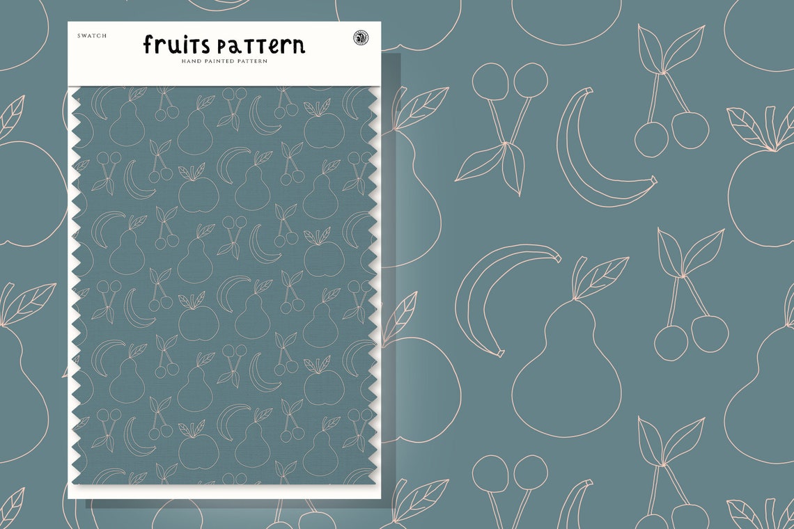 3 fruits vector digital patterns fruits clipart baby | Etsy