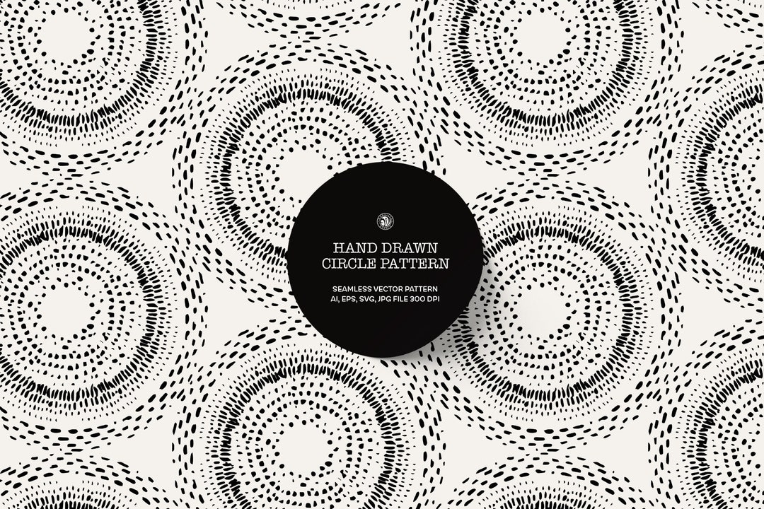 Hand Drawn Circle Seamless Hand Drawn Pattern, Rounded Pattern, Dotted ...