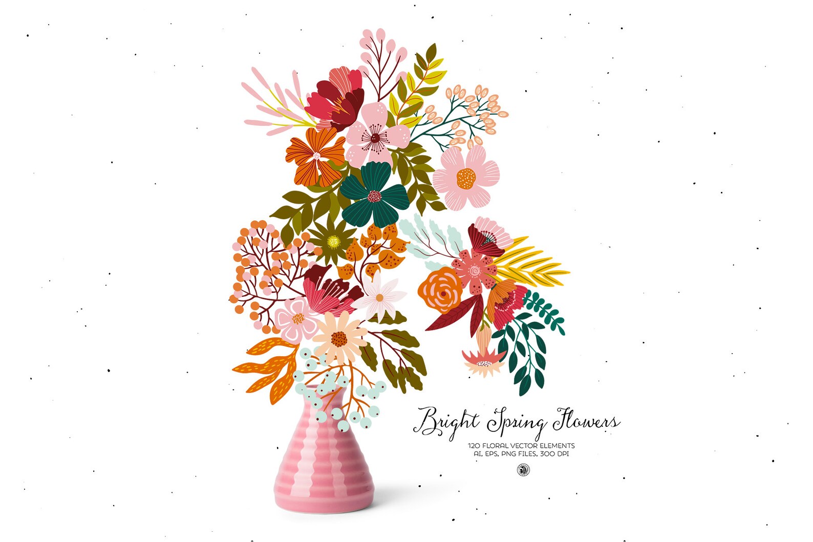 Big Set 120 Floral Clipart Vector Set Flowers Clipart Hand - Etsy