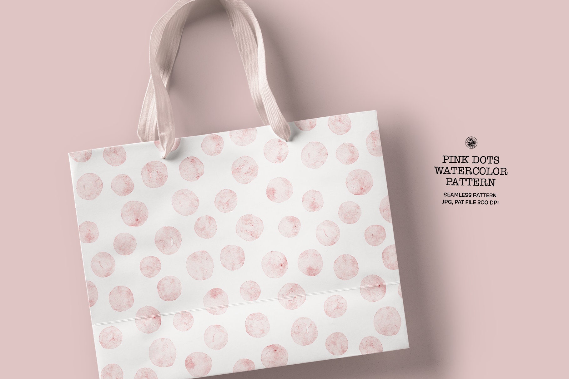 Pink Dots Watercolor Seamless Hand Painted Pattern, Abstract Pattern ...