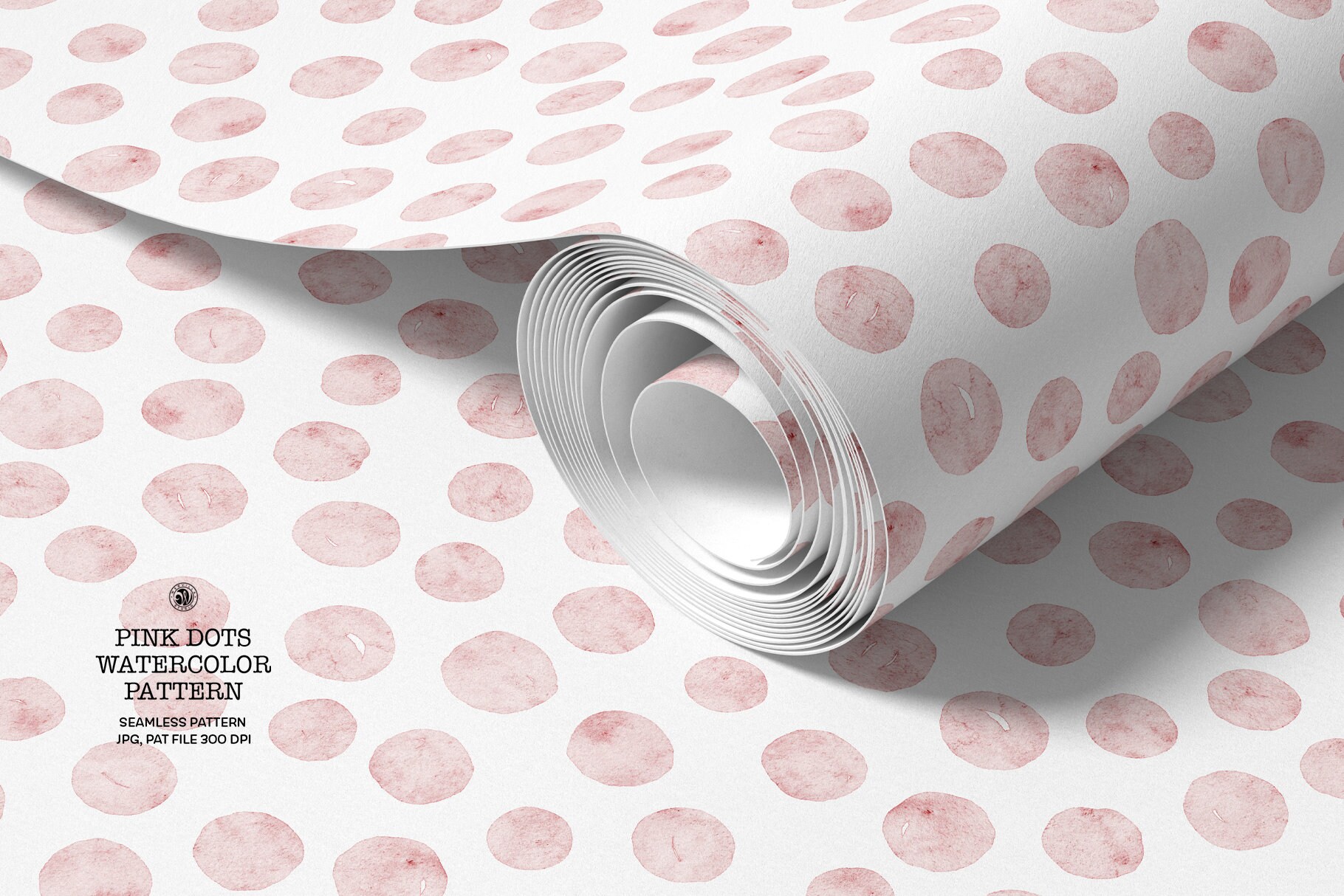 Pink Dots Watercolor Seamless Hand Painted Pattern, Abstract Pattern ...