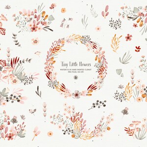 Watercolor Flower Clipart Set: Hand-painted Botanical PNG (digital ...