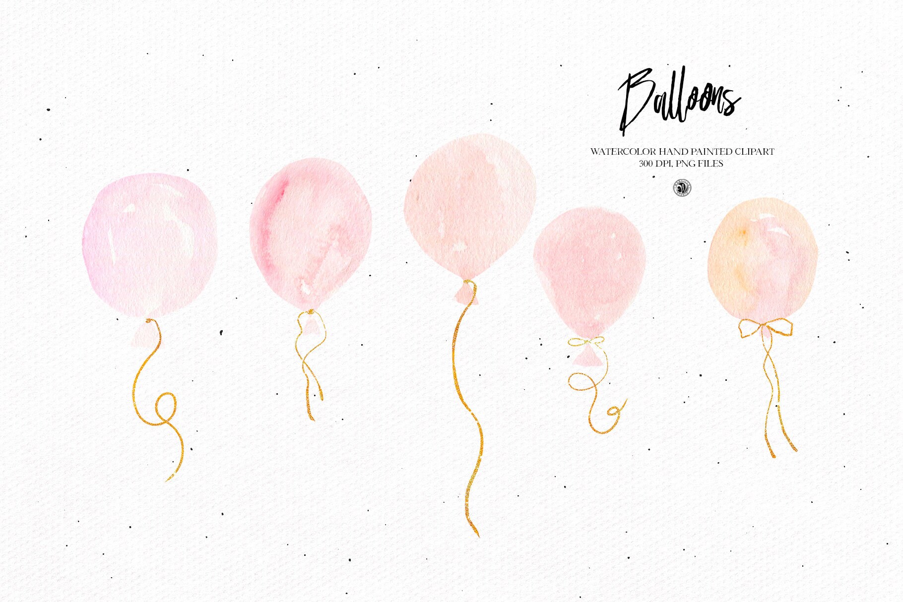 33 Balloons Watercolor Clipart, Hand Painted Watercolor Balloons ...