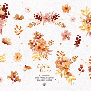 28 Watercolor Hand Painted Clipart, Floral Clipart, Digital Flowers for ...