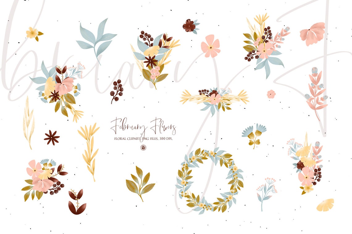 23 Floral Clipart Digital Wreath Floral Arrangement Flowers | Etsy