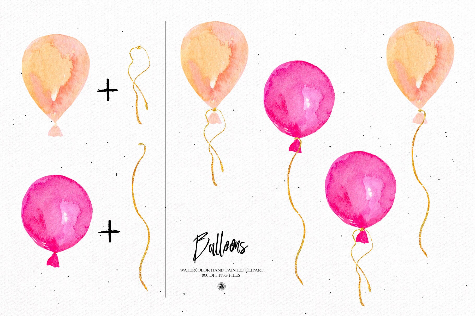 33 Balloons Watercolor Clipart, Hand Painted Watercolor Balloons ...