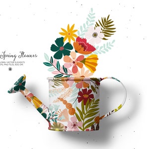 Big Set 120 Floral Clipart Vector Set, Flowers Clipart, Hand Drawn ...