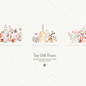 Watercolor Flower Clipart Set: Hand-painted Botanical PNG (digital ...