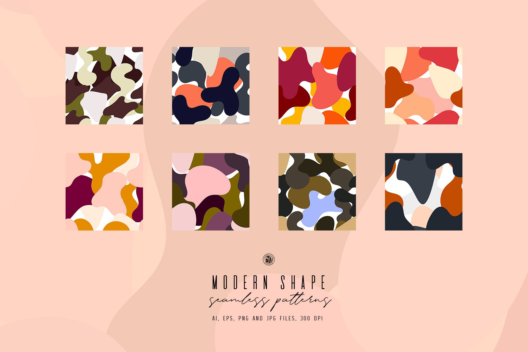 16 Modern Shape Patterns, Vector Seamless Patterns, Geometric Patterns ...