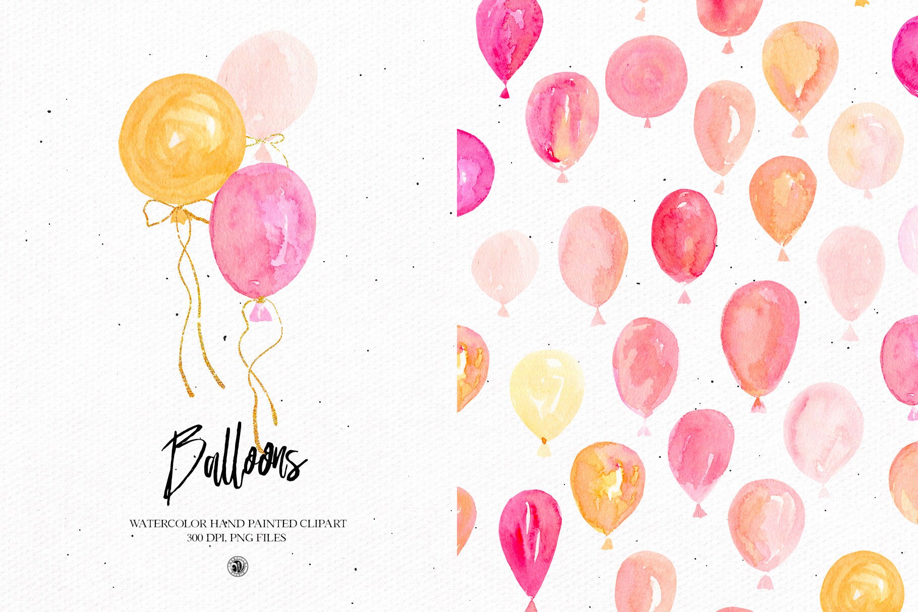 33 Balloons Watercolor Clipart, Hand Painted Watercolor Balloons ...