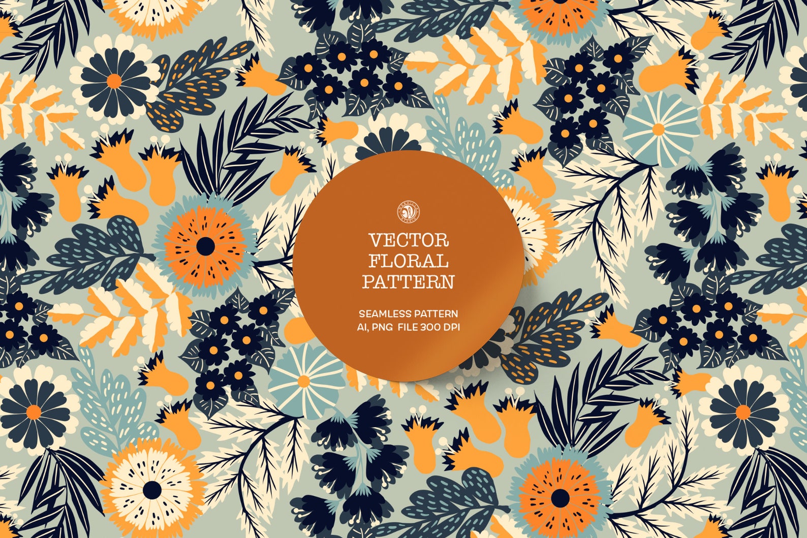 Vector Floral Retro Pattern, Vintage Colors, Flowers Fabric, Seamless ...