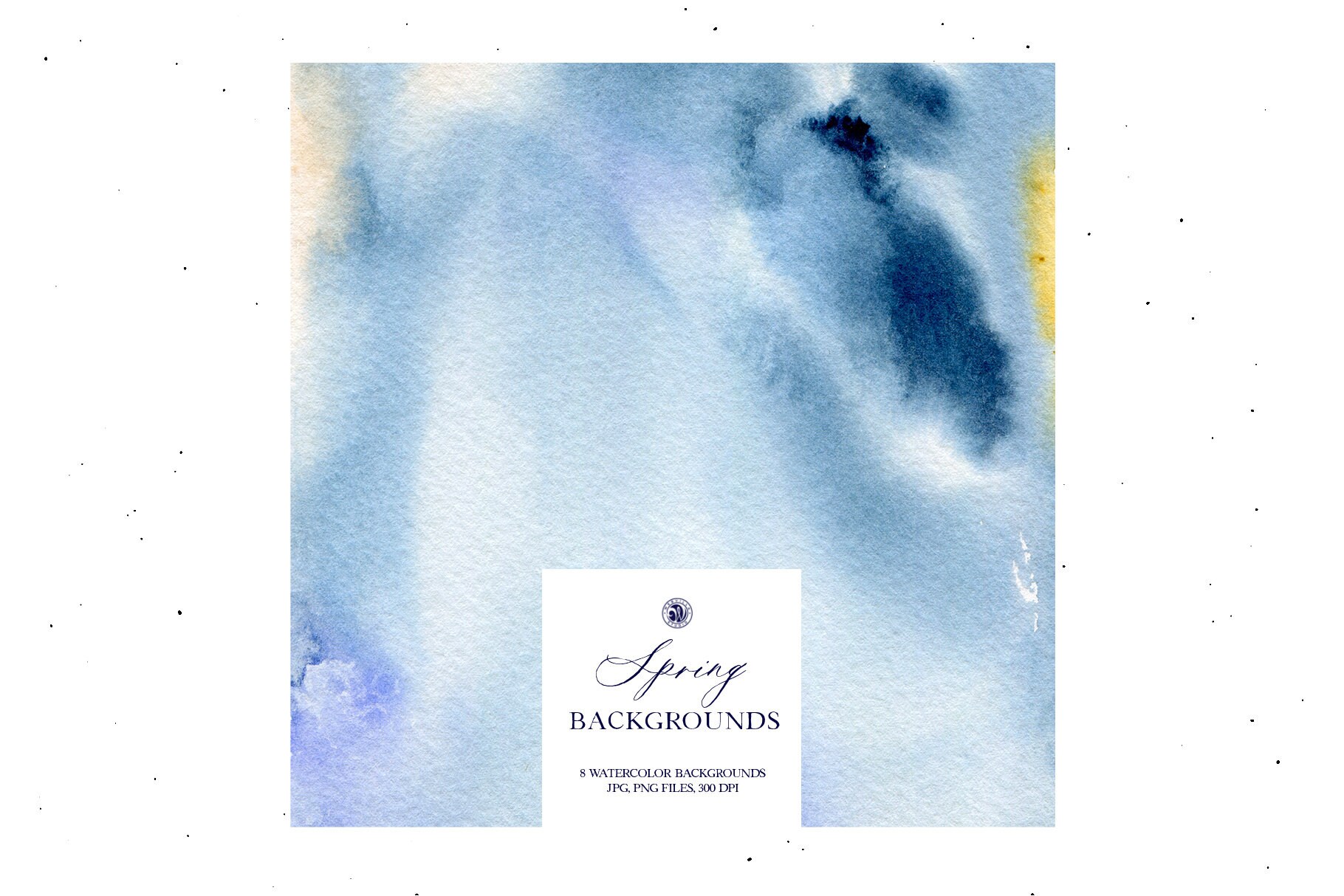 8 Spring Watercolor Backgrounds, Digital Hand Painted Spring Watercolor ...