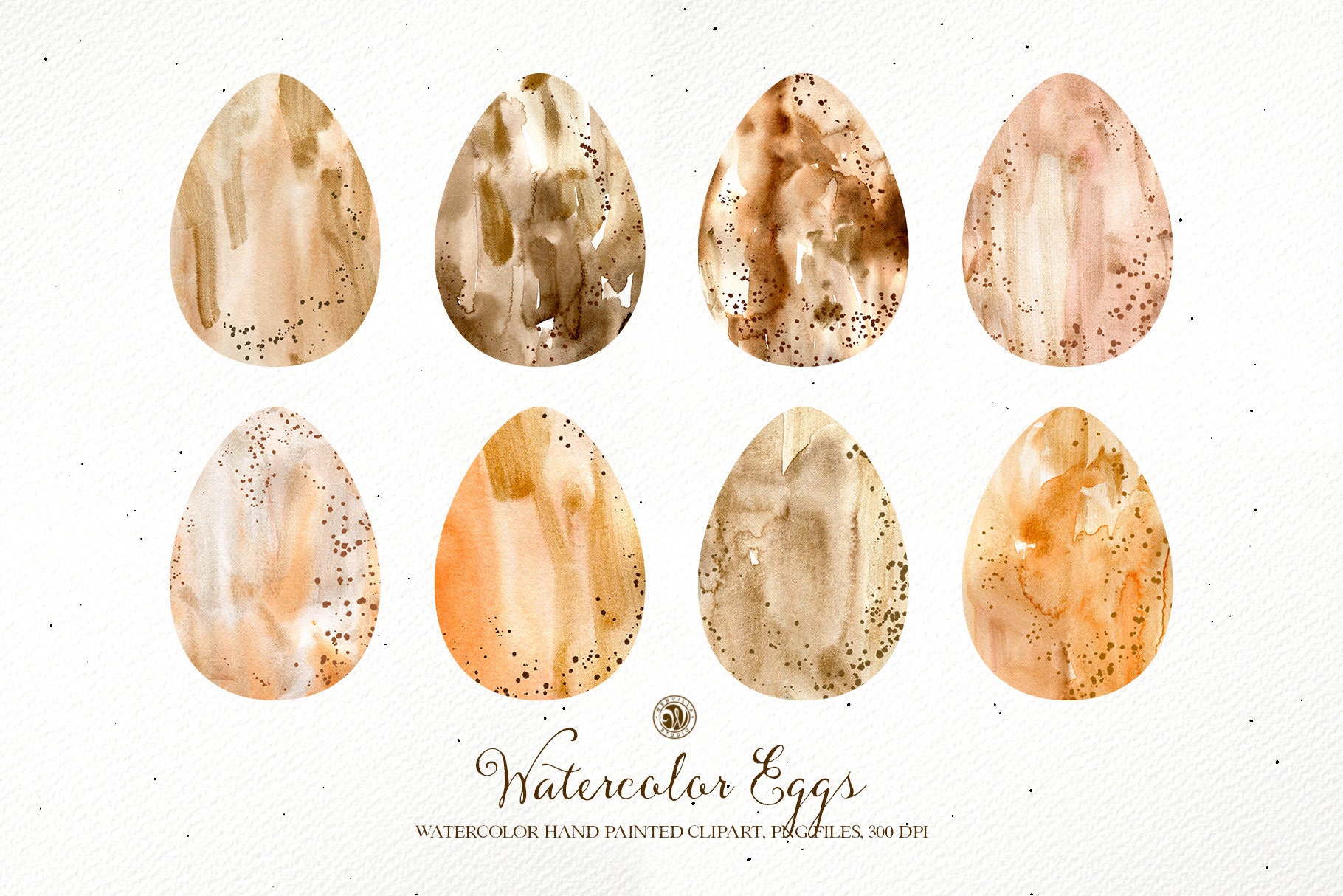 Easter Watercolor Eggs Clipart: Hand-painted PNG Set (digital Download ...