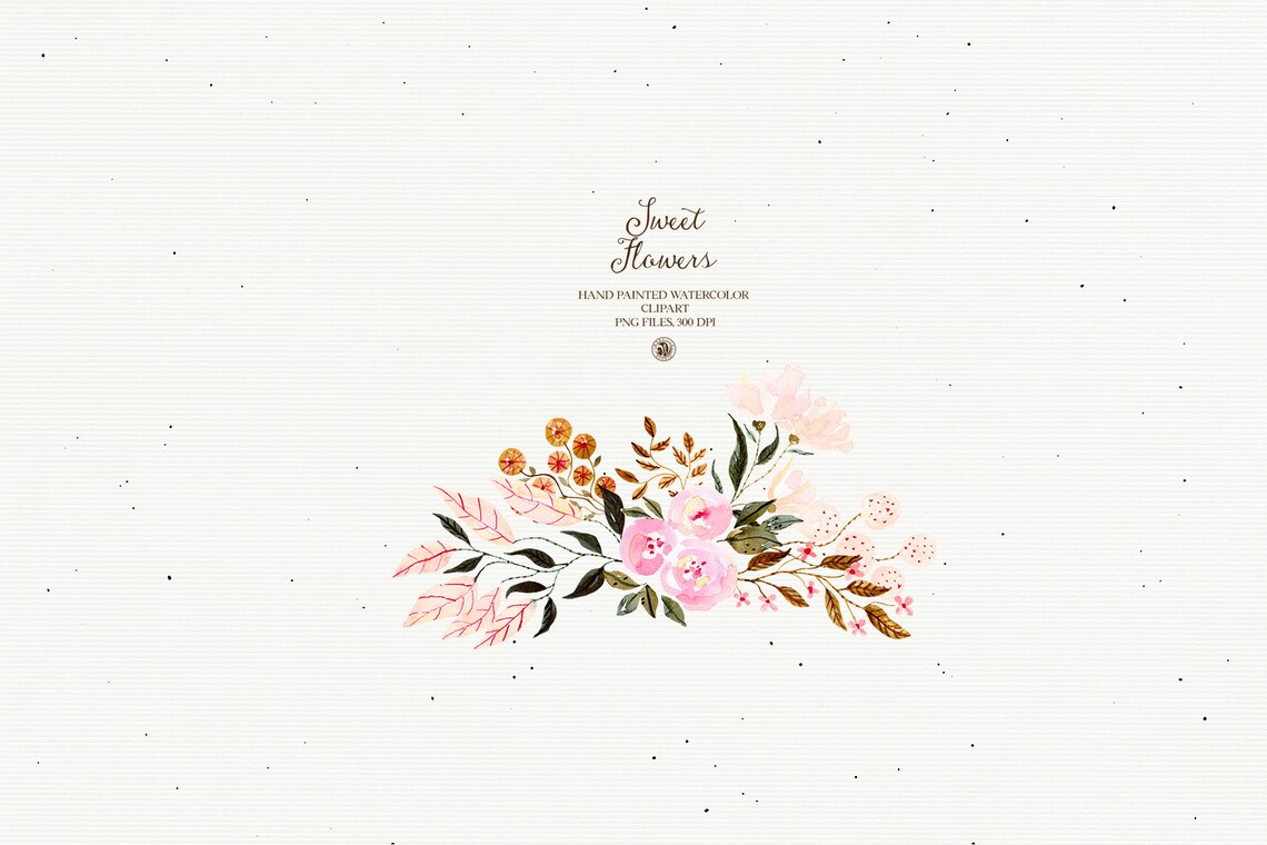 27 Watercolor Hand Painted Clipart, Floral Clipart, Digital Flowers for ...