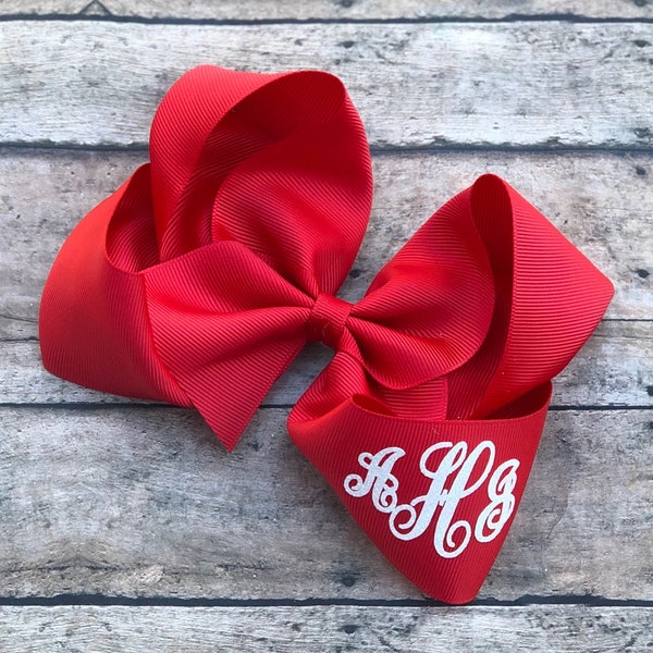 Monogrammed Hair Bow - Etsy