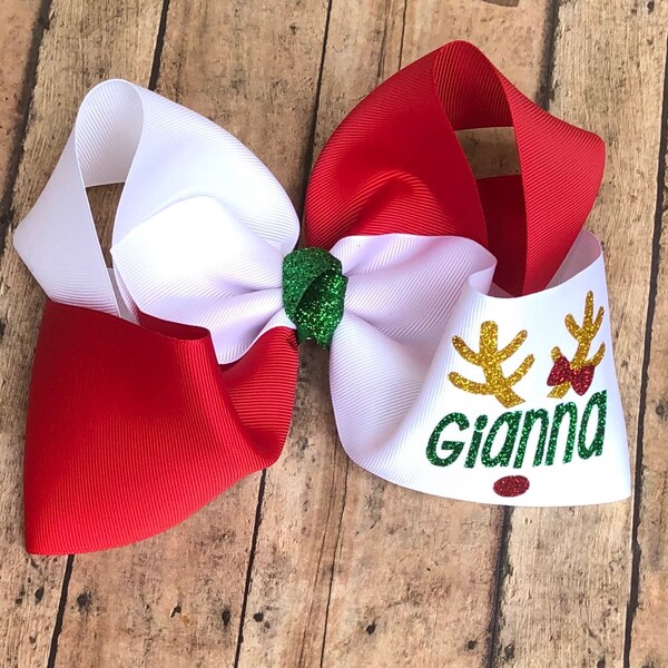 Christmas Reindeer Bow - Etsy