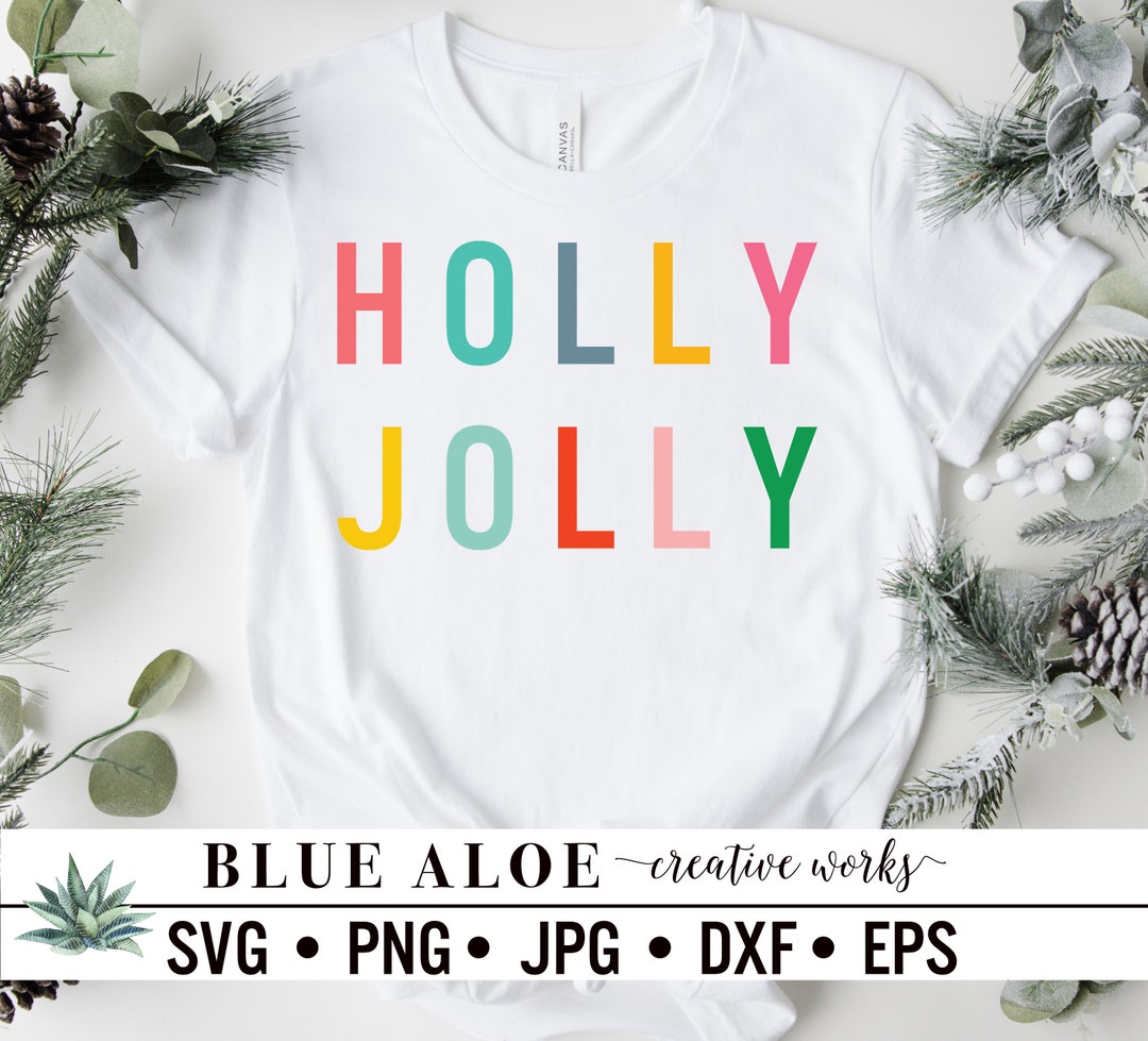 Holly Jolly Svg, Christmas Svg, Bright and Merry Christmas Svg Cut File ...