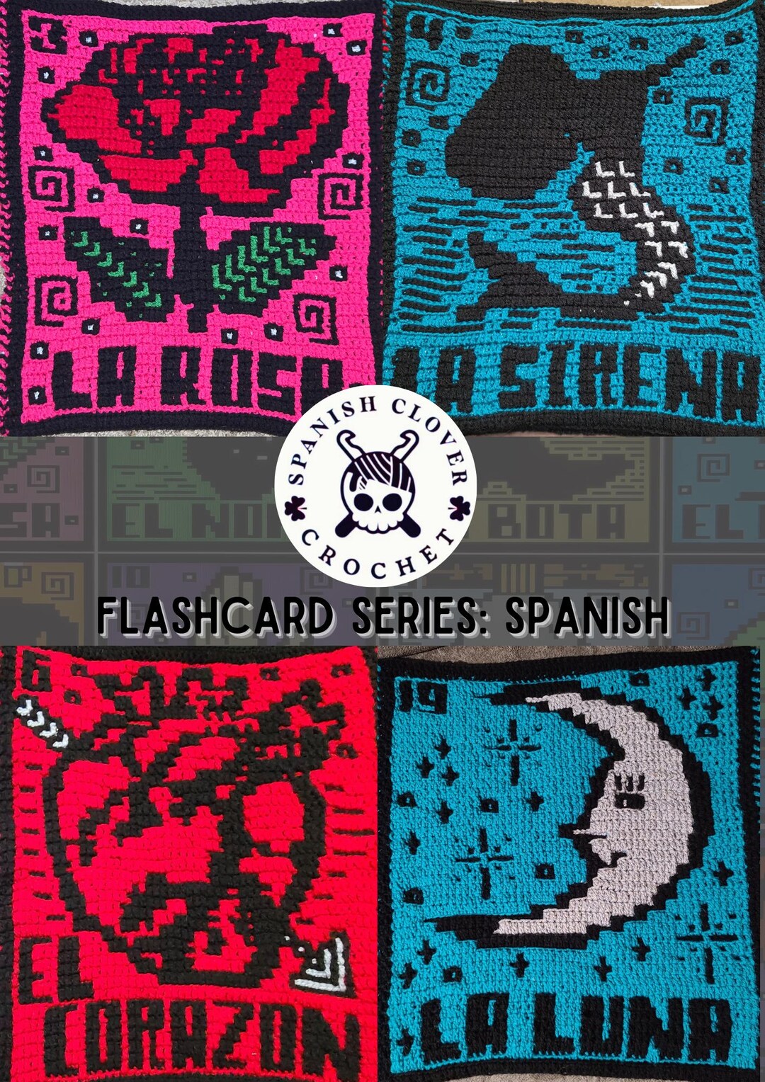 Flashcard Series: Spanish Mosaic Crochet Pattern - Etsy