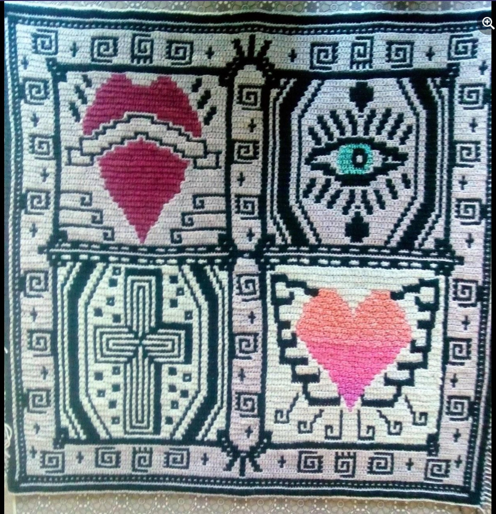 Milagros Throw Mosaic Crochet Pattern - Etsy