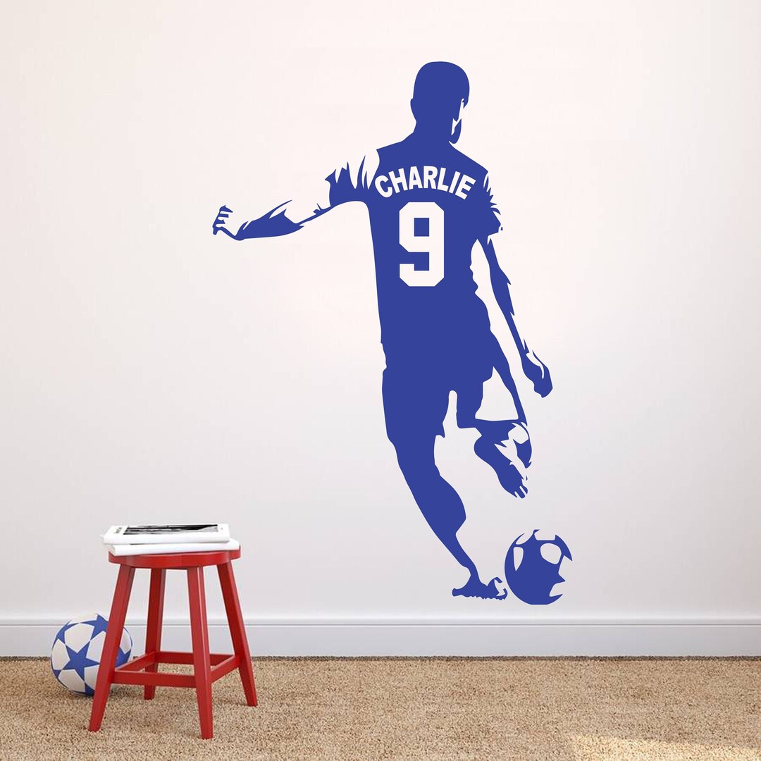 Personalised Football Shirt - Vinyl Transfer - Wall Sticker - Kids ...